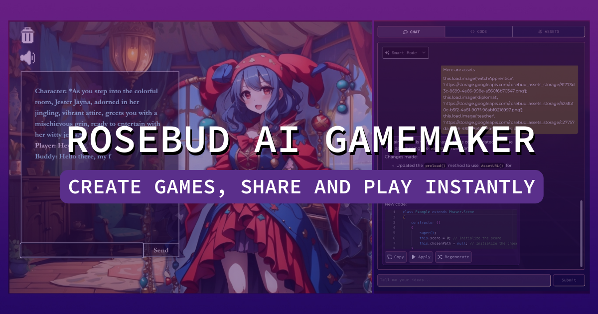 Play and Create Games on Rosebud — AI-Powered Game Development